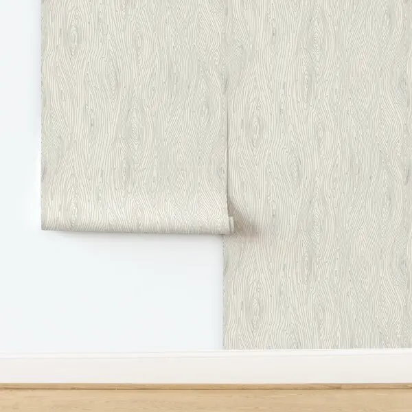 Spoonflower Vertical Drawn Woodgrain Custom Pre-pasted Wallpaper