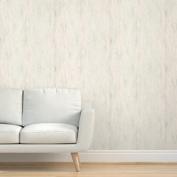 Spoonflower Vertical Drawn Woodgrain Custom Pre-pasted Wallpaper