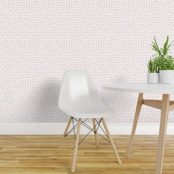 Spoonflower Pink Dots Dotted And Custom Pre-pasted Wallpaper