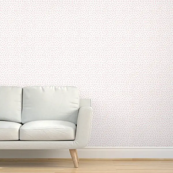 Spoonflower Pink Dots Dotted And Custom Pre-pasted Wallpaper