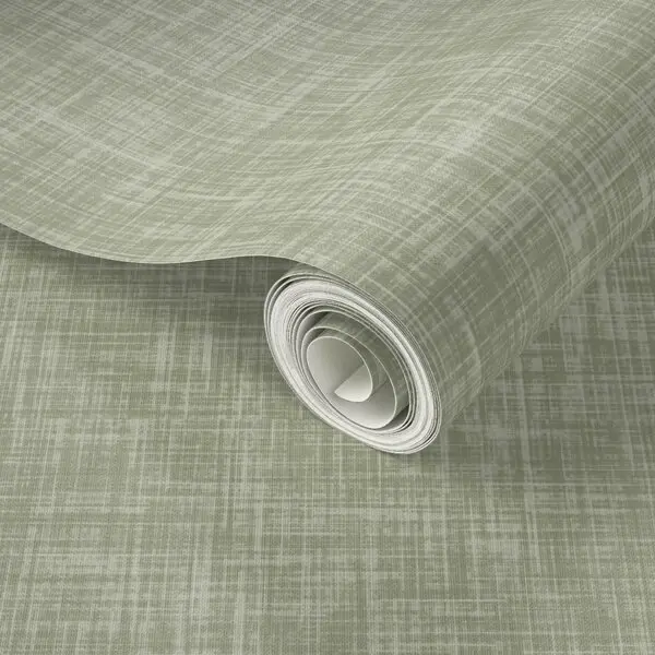 Spoonflower Green Neutral Sage Gray Faux Textured Look Custom Pre-pasted Wallpaper - Green,sage
