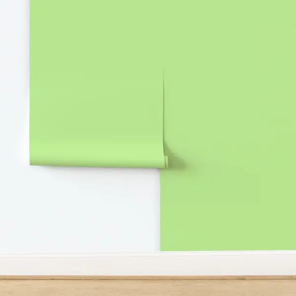 Spoonflower Coordinate Solid Light Colors Lavender Custom Pre-pasted Wallpaper - Green