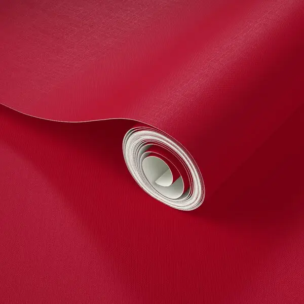 Spoonflower Jewel 70s Solid Ruby Combined Traditional Wallpaper - Red