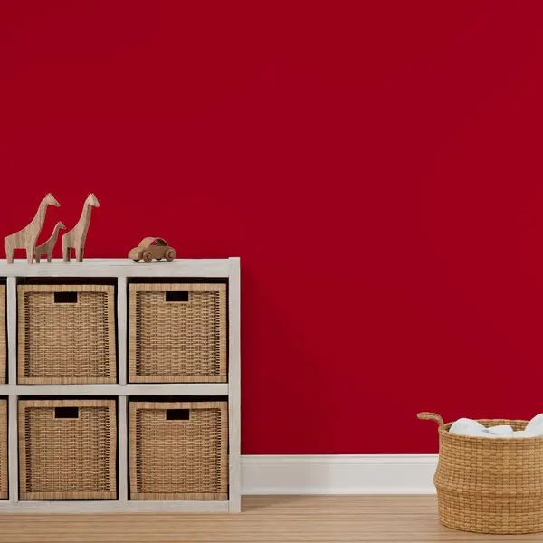 Spoonflower Jewel 70s Solid Ruby Combined Traditional Wallpaper - Red