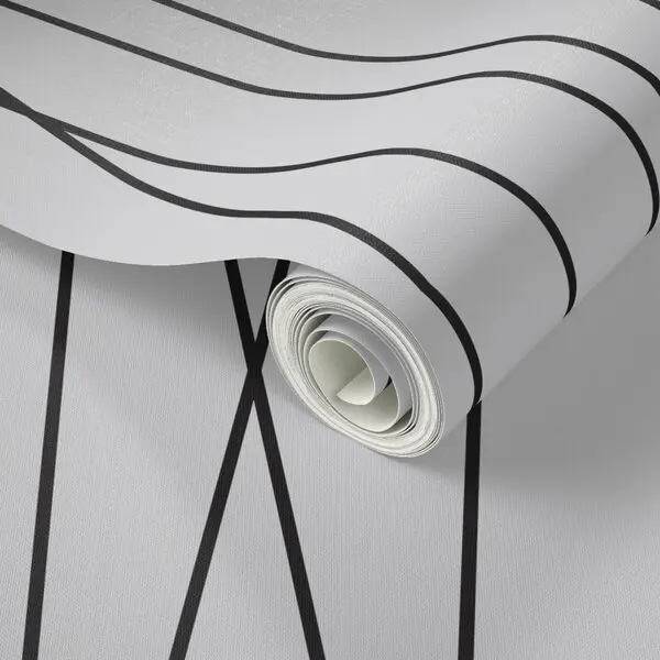 Spoonflower Vintage Stripe Grey Modern Geometric Abstract Traditional Wallpaper - Gray