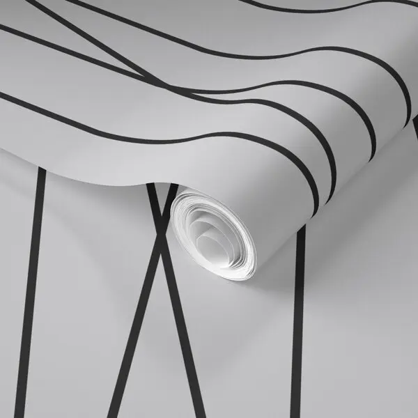 Spoonflower Vintage Stripe Grey Modern Geometric Abstract Traditional Wallpaper