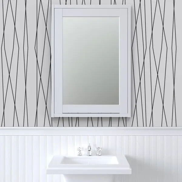 Spoonflower Vintage Stripe Grey Modern Geometric Abstract Traditional Wallpaper
