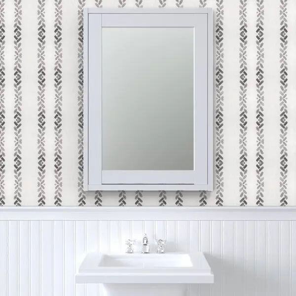 Spoonflower Stripes Watercolor Herringbone Grey And Traditional Wallpaper