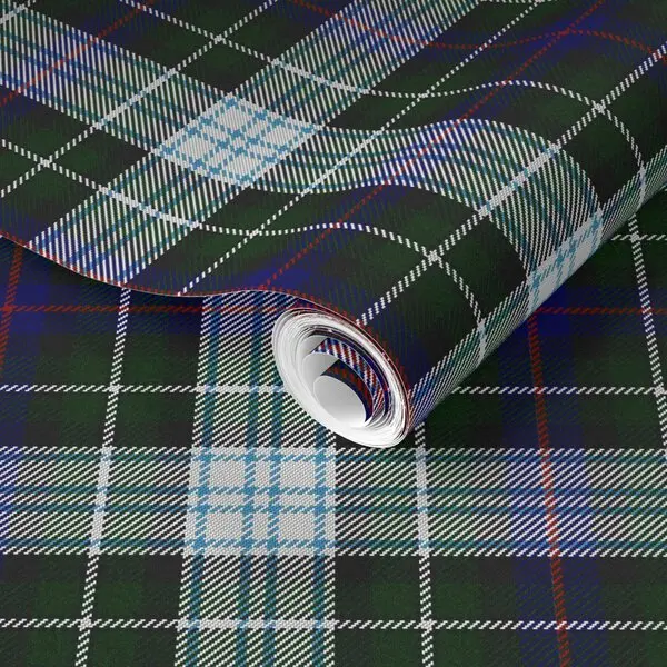 Spoonflower Plaid Tartan Scottish Scotland Highlands Custom Removable Wallpaper - Blue,gray