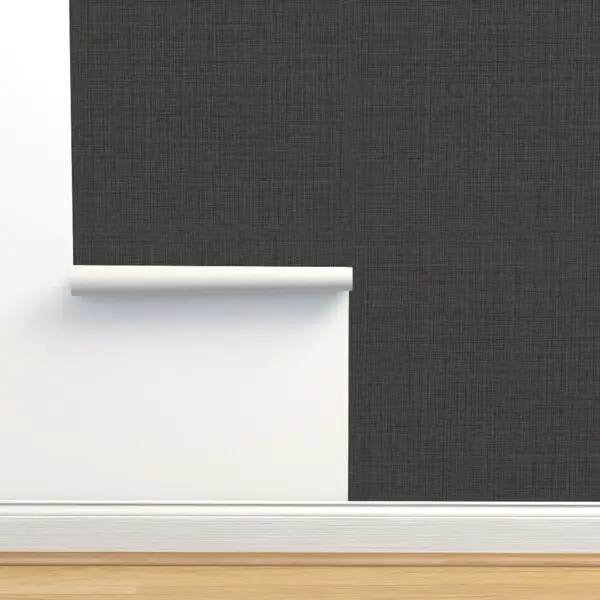 Spoonflower Charcoal Texture 100% Natural Sisal Grasscloth Wallcovering - Gray,black