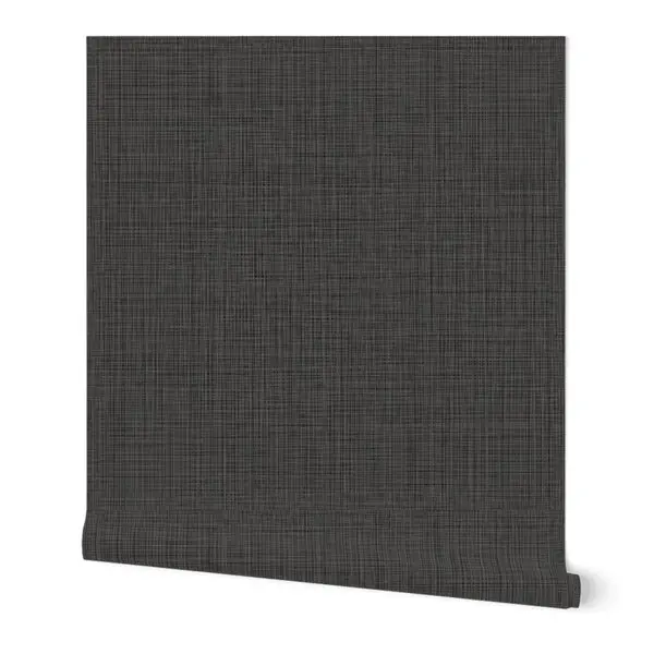 Spoonflower Charcoal Texture 100% Natural Sisal Grasscloth Wallcovering - Gray,black