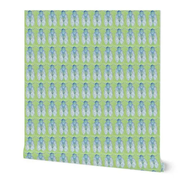 Spoonflower Cicada 100% Natural Sisal Grasscloth Wallcovering