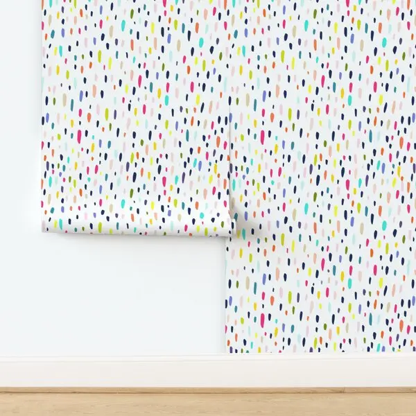 Spoonflower Summer Pattern Party Tropical Confetti Custom Pre-pasted Wallpaper