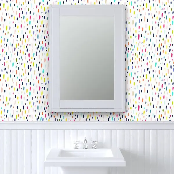 Spoonflower Summer Pattern Party Tropical Confetti Custom Pre-pasted Wallpaper