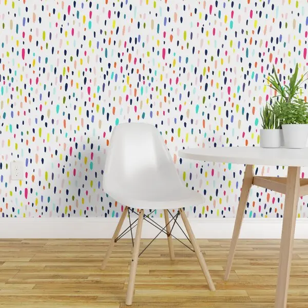 Spoonflower Summer Pattern Party Tropical Confetti Custom Pre-pasted Wallpaper