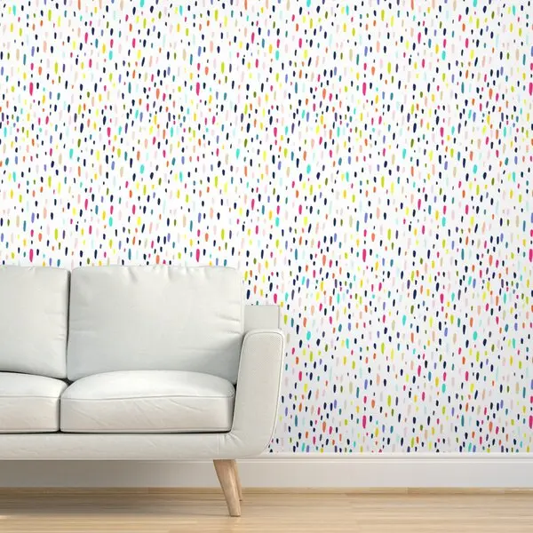 Spoonflower Summer Pattern Party Tropical Confetti Custom Pre-pasted Wallpaper