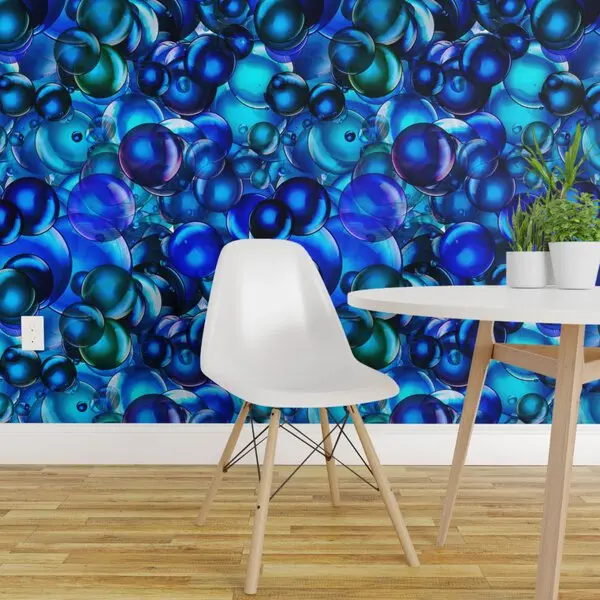 Spoonflower Retro Circles Abstract Party Fun Bubbles Custom Pre-pasted Wallpaper