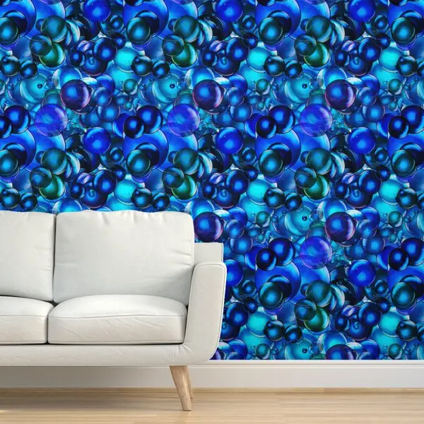 Spoonflower Retro Circles Abstract Party Fun Bubbles Custom Pre-pasted Wallpaper