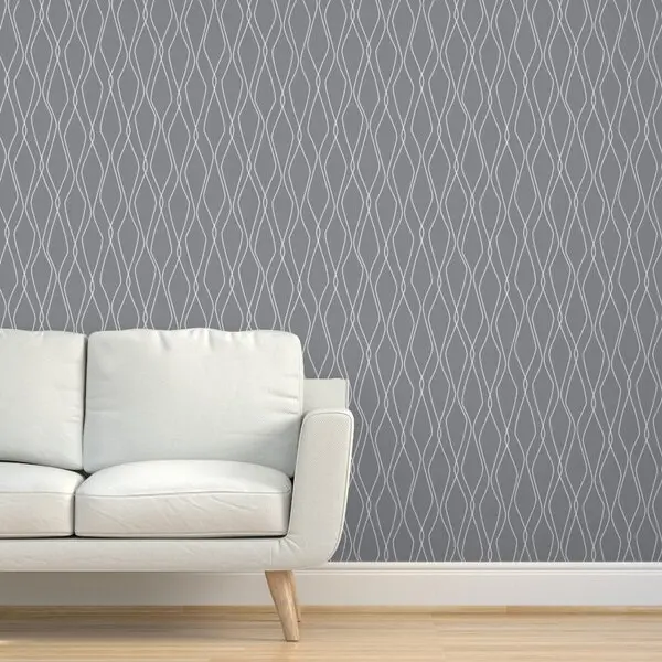 Spoonflower Vintage Grey Modern Geometric Abstract Traditional Wallpaper