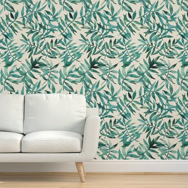 Spoonflower Palma Large 100% Natural Sisal Grasscloth Wallcovering