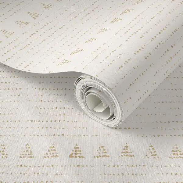 Spoonflower Stripe Modern Dot Light Custom Pre-pasted Wallpaper - Gray