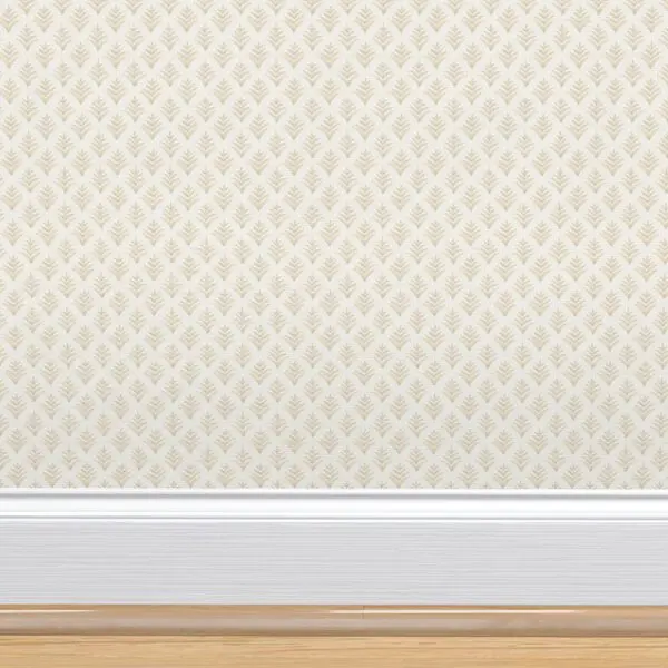 Spoonflower Pinecones On White 100% Natural Sisal Grasscloth Wallcovering