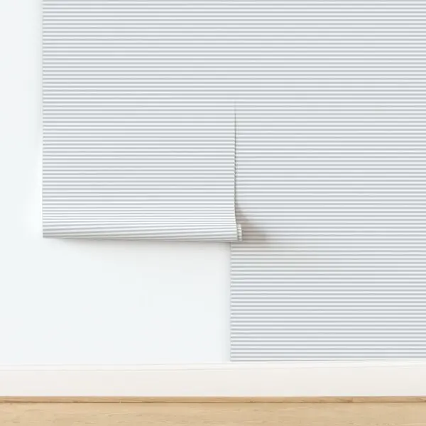 Spoonflower Stripes Light Grey Horizontal D2d3d5 Gray Custom Removable Wallpaper - Gray,white