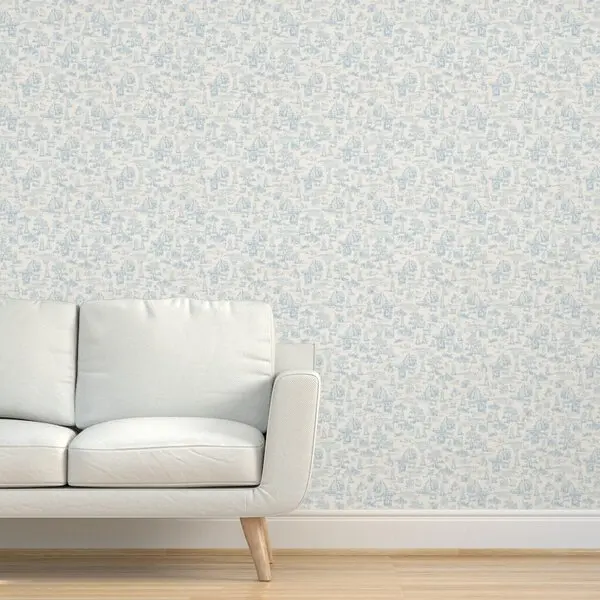 Spoonflower Peter Rabbit Toile 100% Natural Sisal Grasscloth Wallcovering