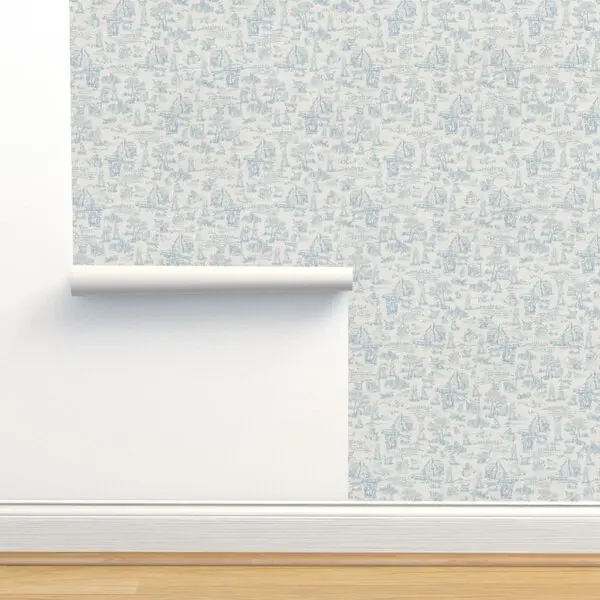 Spoonflower Peter Rabbit Toile 100% Natural Sisal Grasscloth Wallcovering