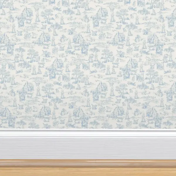 Spoonflower Peter Rabbit Toile 100% Natural Sisal Grasscloth Wallcovering