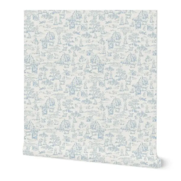Spoonflower Peter Rabbit Toile 100% Natural Sisal Grasscloth Wallcovering