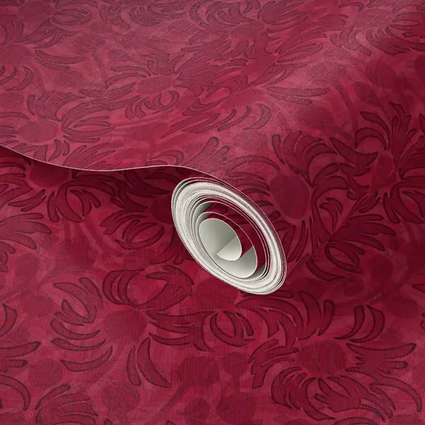 Spoonflower Maraschino Cherry Sangria Cheery Flower Custom Removable Wallpaper - Red