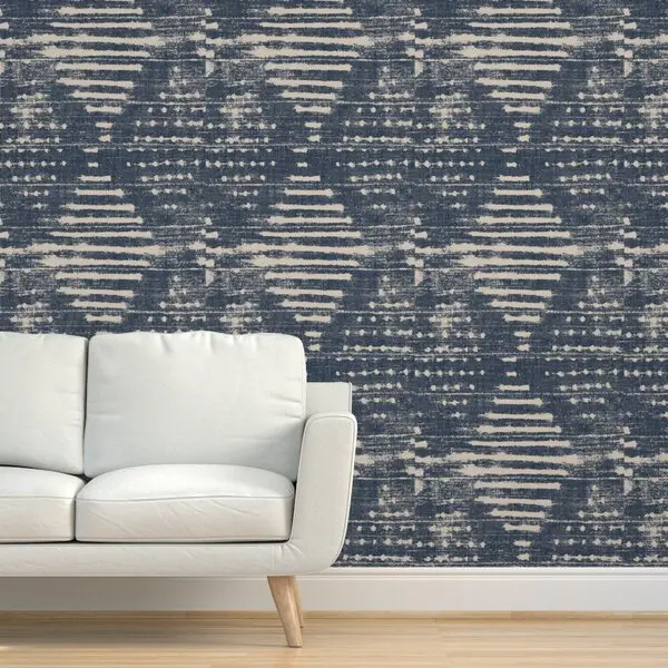 Spoonflower Kufi Large 100% Natural Sisal Grasscloth Wallcovering