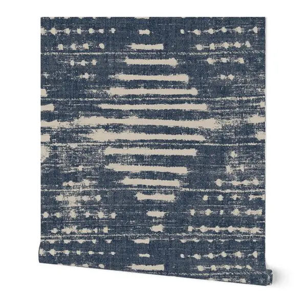 Spoonflower Kufi Large 100% Natural Sisal Grasscloth Wallcovering