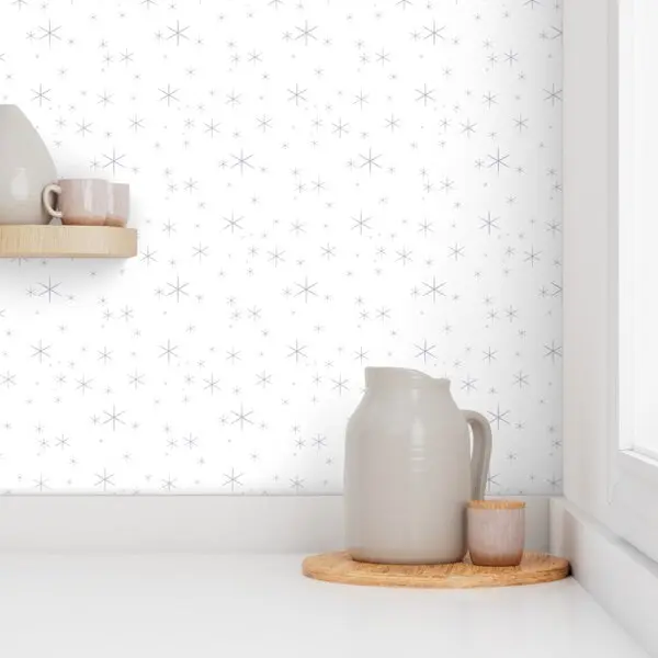Spoonflower Sparkle Twinkle Stars Lavender Custom Removable Wallpaper