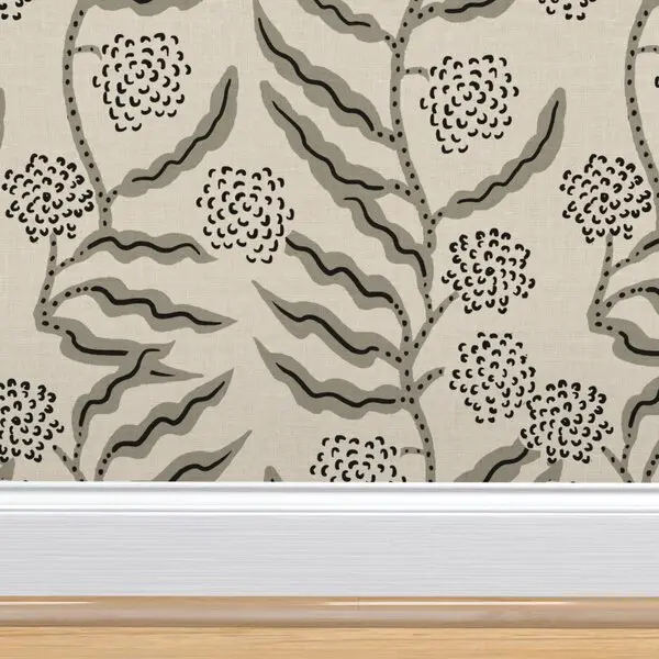 Spoonflower La Ville Vine Neutral 100% Natural Sisal Grasscloth Wallcovering - Beige