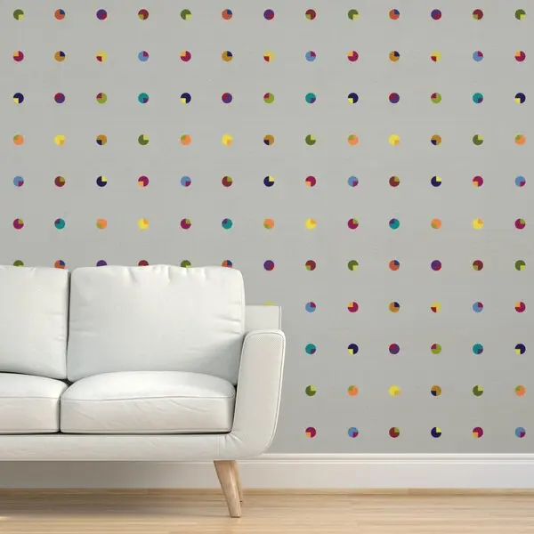 Spoonflower Kare Quarter Circles Dawn 100% Natural Sisal Grasscloth Wallcovering