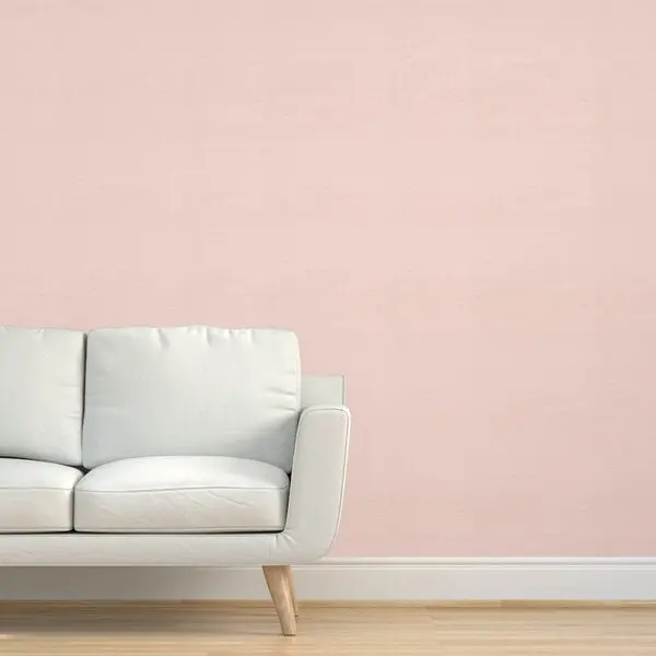 Spoonflower Solid 100% Natural Sisal Grasscloth Wallcovering - Pink