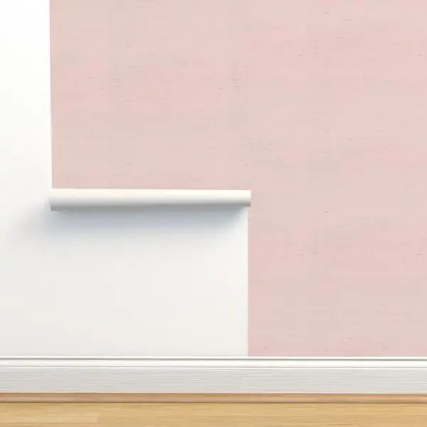 Spoonflower Solid 100% Natural Sisal Grasscloth Wallcovering - Pink