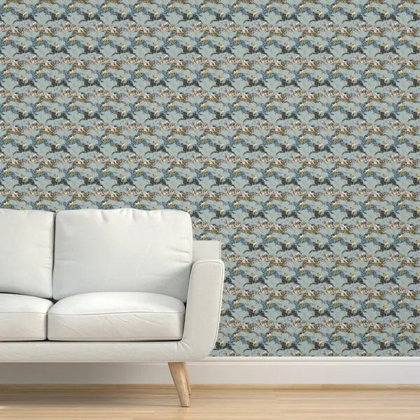 Spoonflower Patchwork Equestrian Light 100% Natural Sisal Grasscloth Wallcovering
