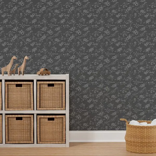 Spoonflower Molecule Science Chemistry Stem Scientist Custom Pre-pasted Wallpaper