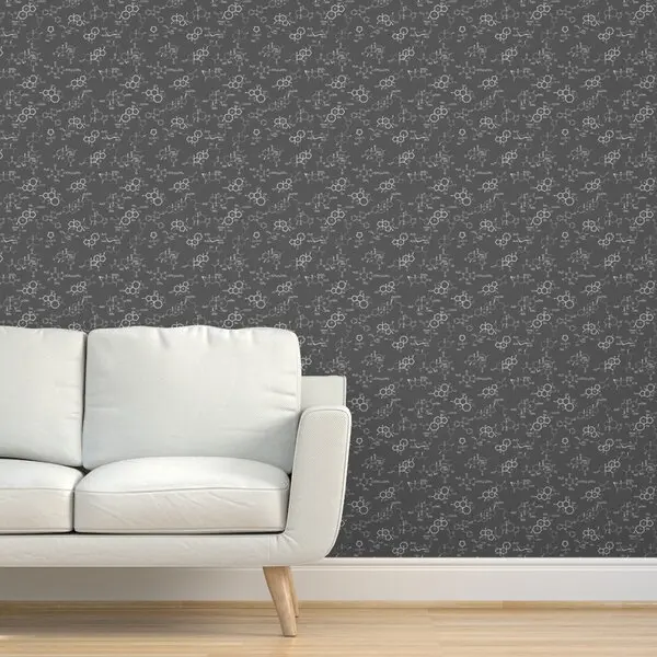 Spoonflower Molecule Science Chemistry Stem Scientist Custom Pre-pasted Wallpaper