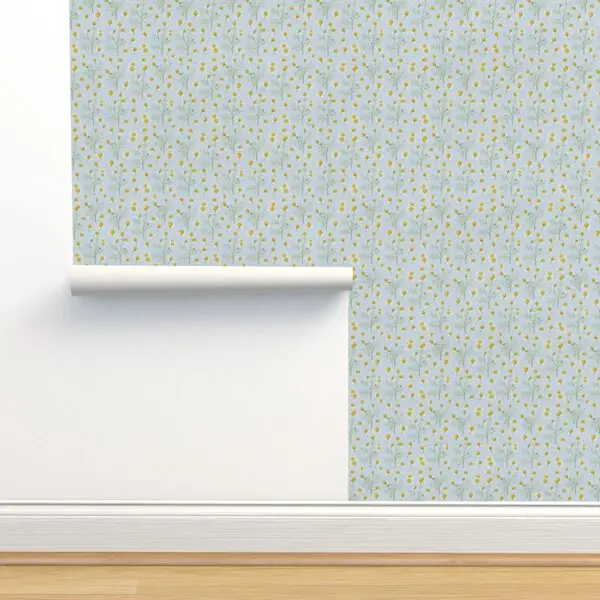 Spoonflower Chamomile Field 100% Natural Sisal Grasscloth Wallcovering