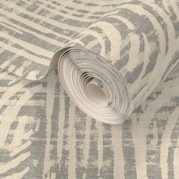 Spoonflower Kiah Grey 100% Natural Sisal Grasscloth Wallcovering - Gray