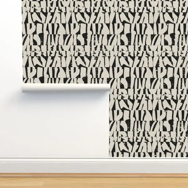 Spoonflower La Ville Modern 100% Natural Sisal Grasscloth Wallcovering