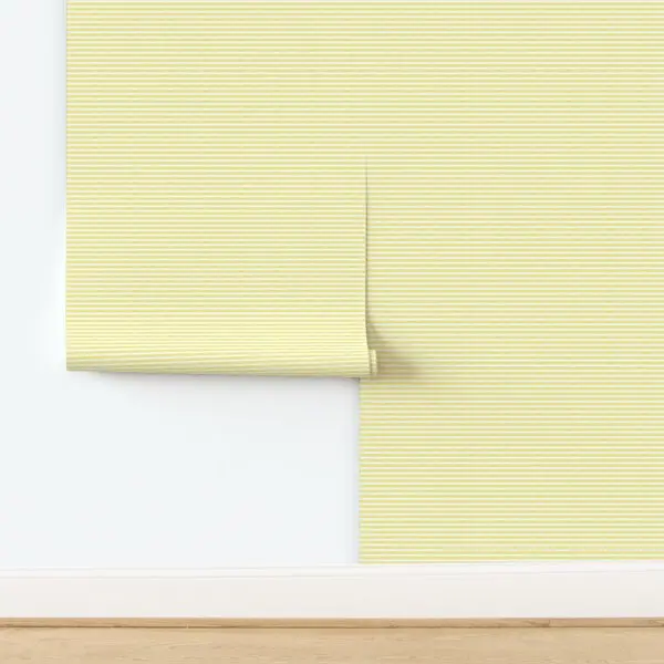 Spoonflower Yellow Stripes Watercolor Custom Removable Wallpaper - Yellow,gray