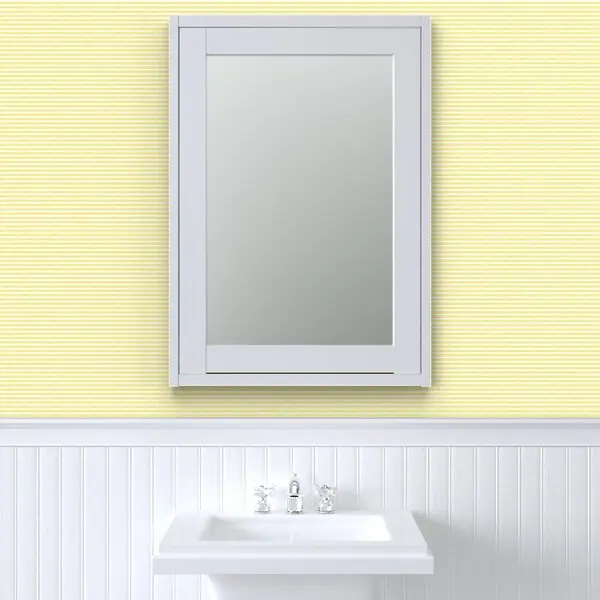 Spoonflower Yellow Stripes Watercolor Custom Removable Wallpaper - Yellow,gray