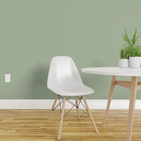 Spoonflower Solid Sage Traditional Wallpaper - Green