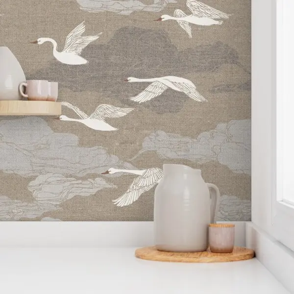 Spoonflower Large Scale Custom Pre-pasted Wallpaper - Brown