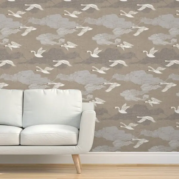 Spoonflower Large Scale Custom Pre-pasted Wallpaper - Brown